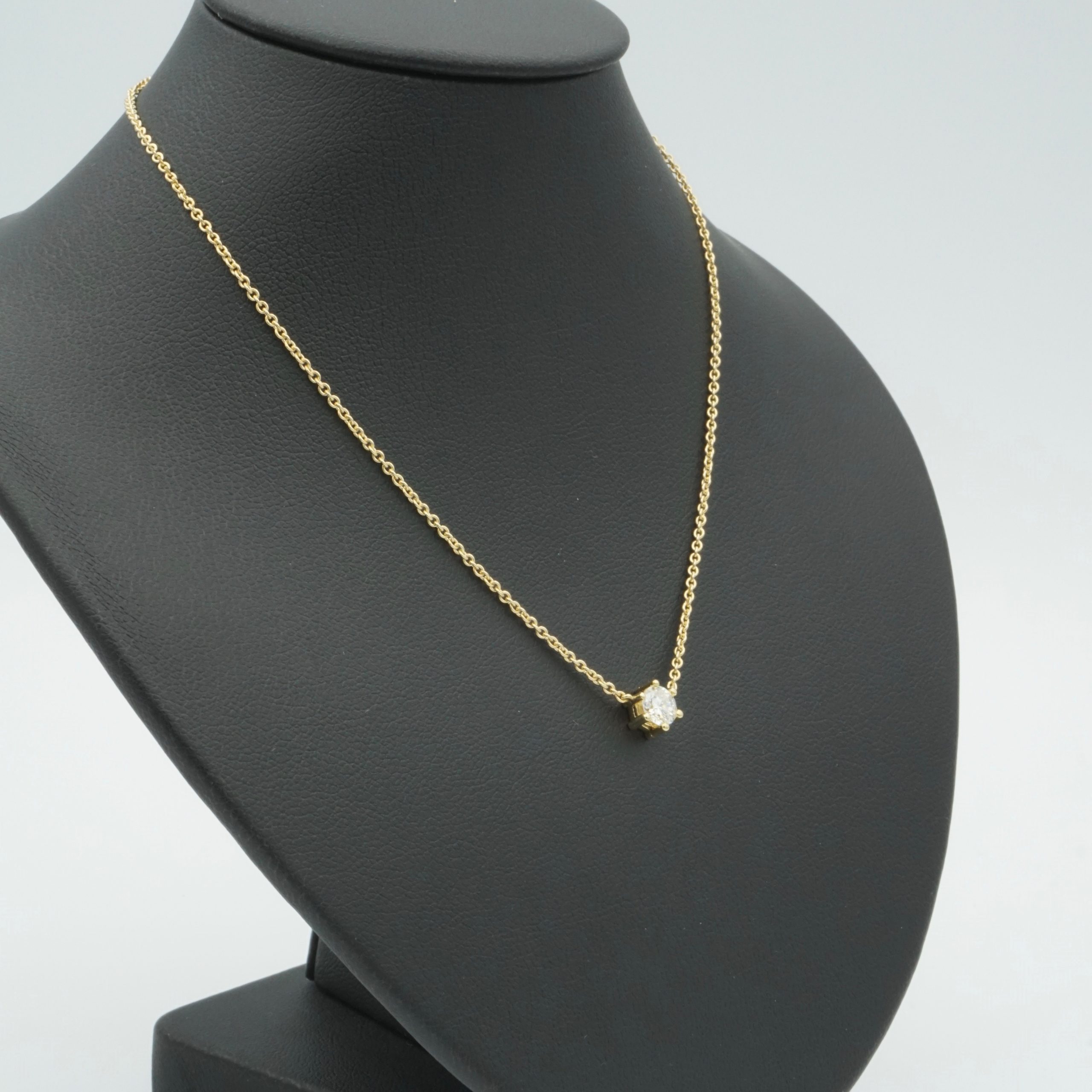 COLLIER-PENDENTIF SOLITAIRE OR JAUNE 18K - OR24
