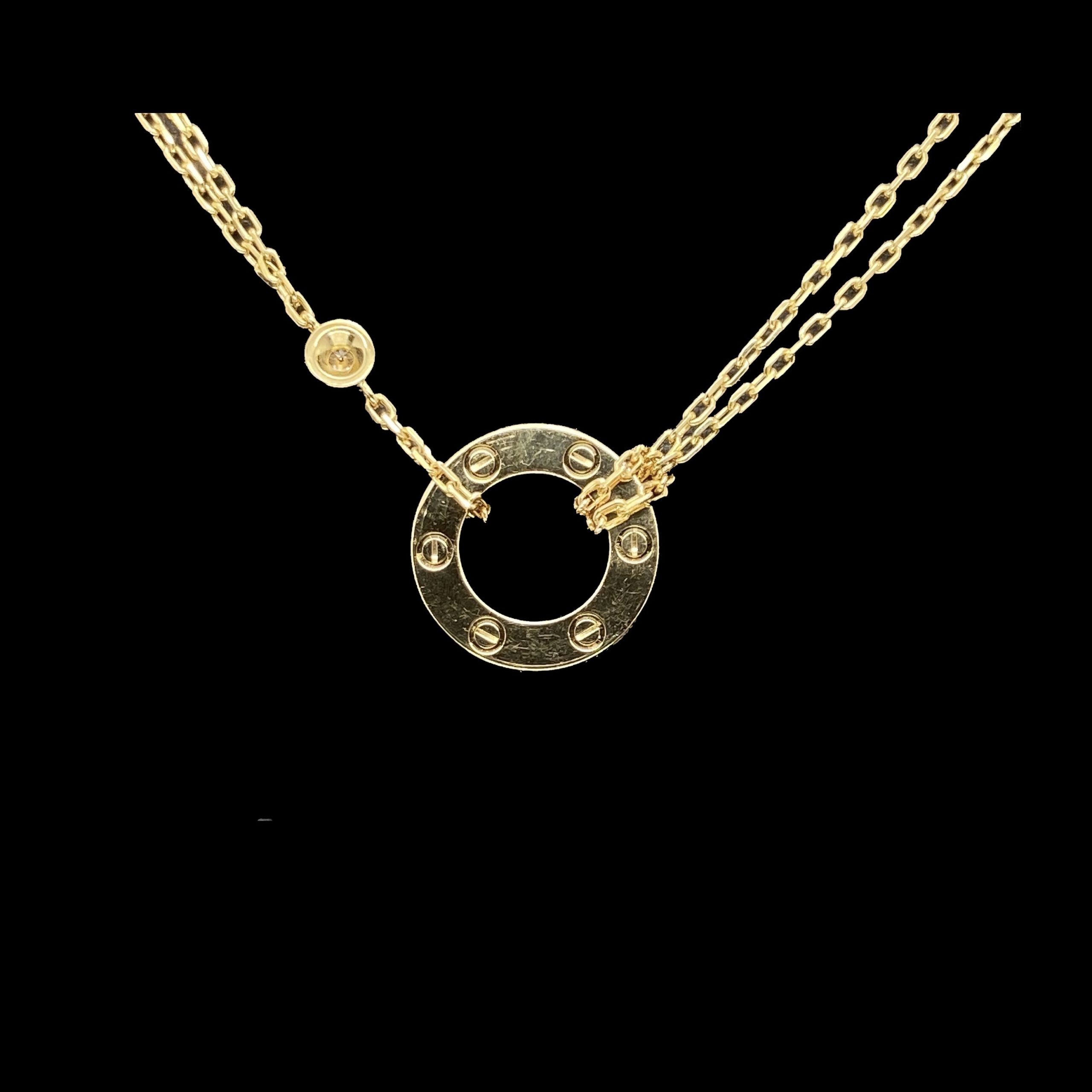 COLLIER-PENDENTIF CARTIER LOVE 2 DIAMANTS OR JAUNE 18K - OR24