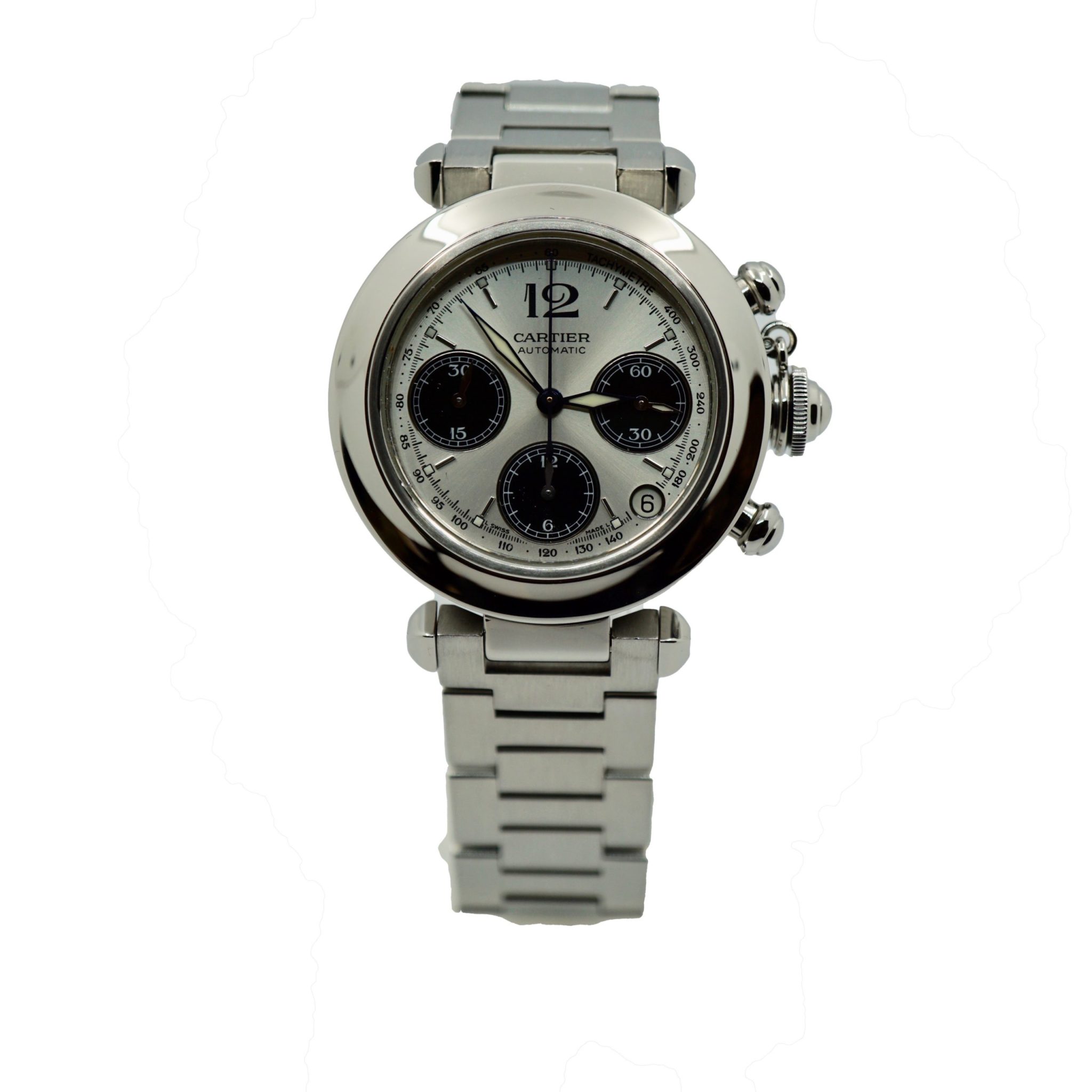 CARTIER PASHA CHRONOGRAPHE ACIER AUTOMATIQUE Réf : 2412 - OR24